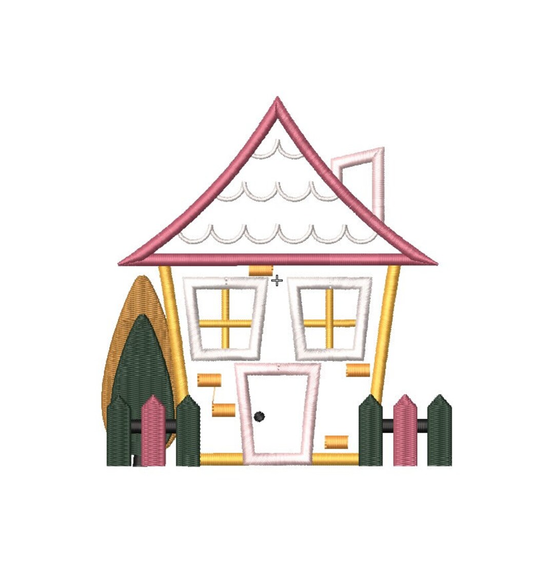 Embroidery Design: Cute House - Multiple Sizes and Formats Included ...