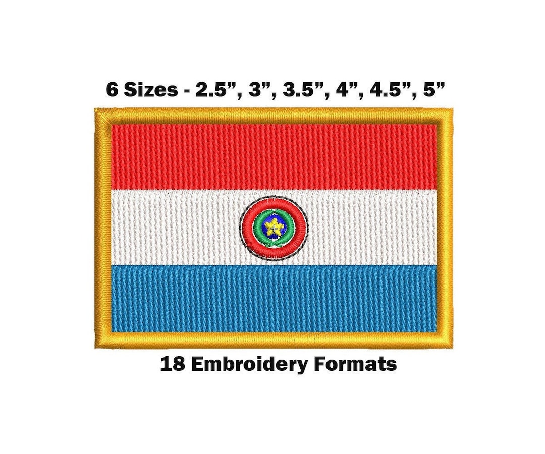 Paraguay National Flag - Embroidery Design Download - Etsy