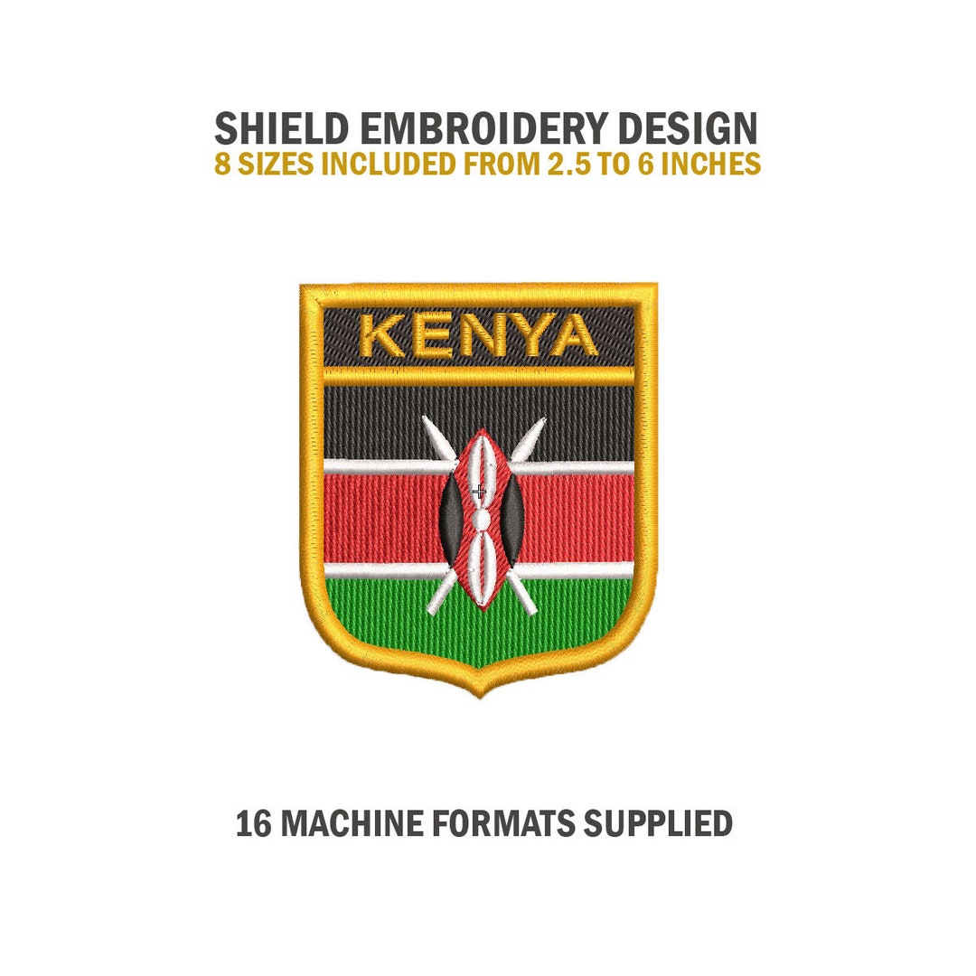 Kenya Shield Embroidery Design Download - Etsy