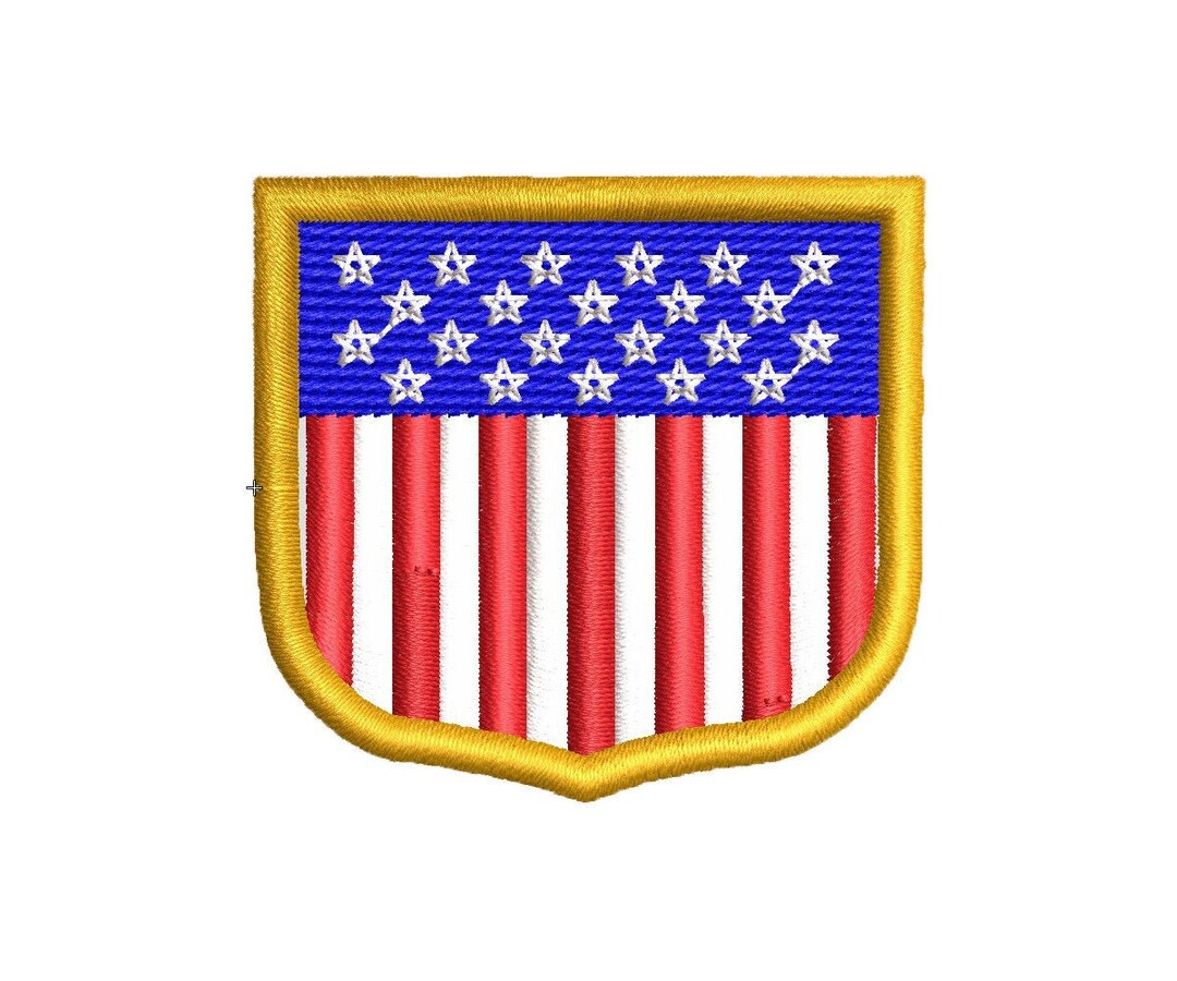 United States of America Mini Shield - Machine Embroidery Design - Etsy