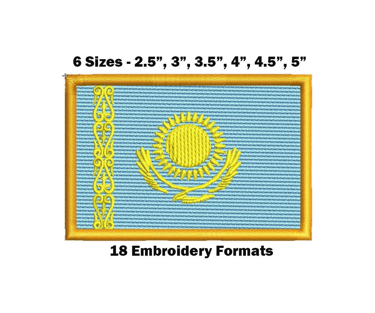 Kazakhstan National Flag Embroidery Design Download - Etsy