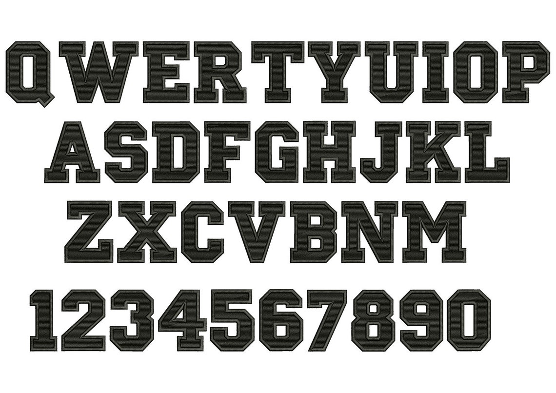 Varsity Font Embroidery Design in Multiple Formats Instant | Etsy