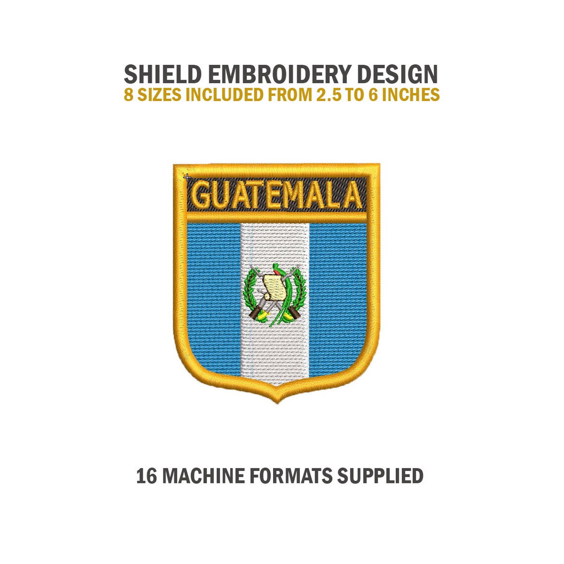 Guatemala Shield Embroidery Design Download - Etsy