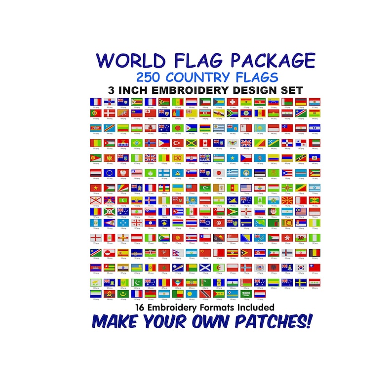 250 Rectangular 3x2 Inch Flag Designs with Borders for - Etsy