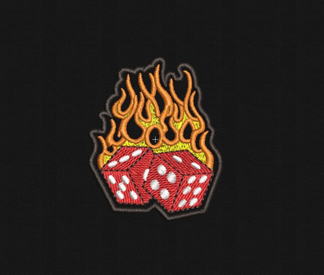 Dice on Fire - Machine Embroidery Design in Multiple Formats - Instant ...