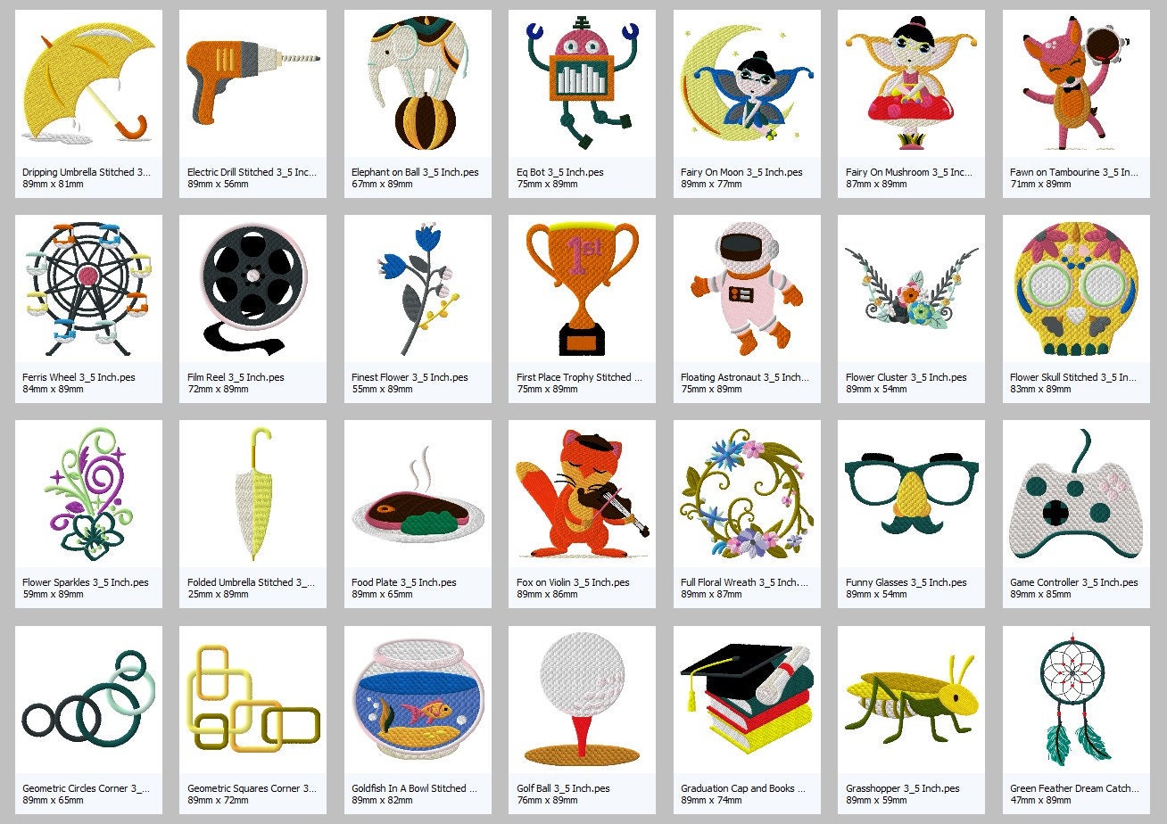 Brother Design Pack - 238 Embroidery Designs in PES Format - Etsy