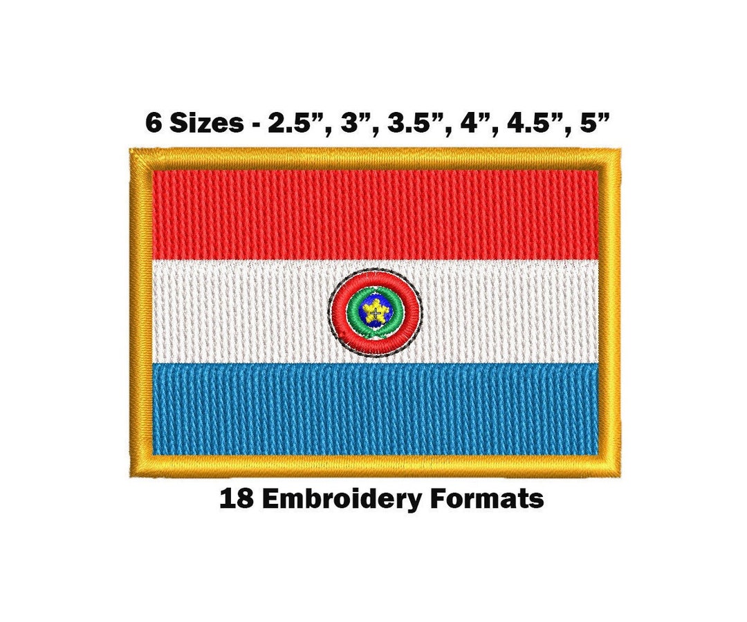 Paraguay National Flag Embroidery Design Download - Etsy
