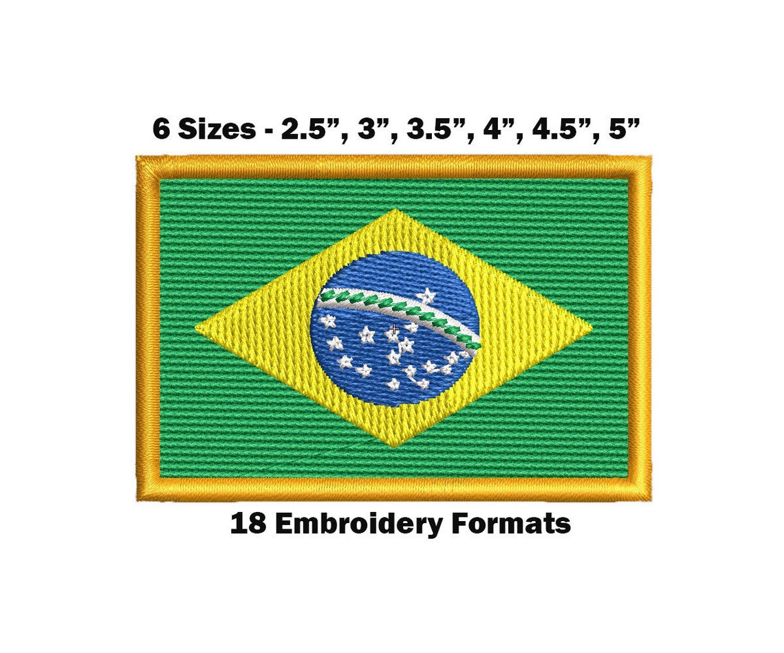 Brazil National Flag Embroidery Design Download - Etsy