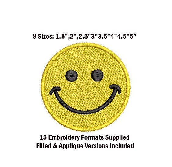 Notions Craft Supplies & Tools Smiley Face Machine Embroidery Instant ...