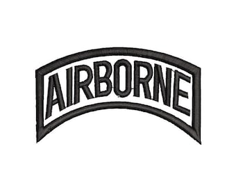 Airborne Embroidery Design, Motto Machine Embroidery, Low Stitch Count ...