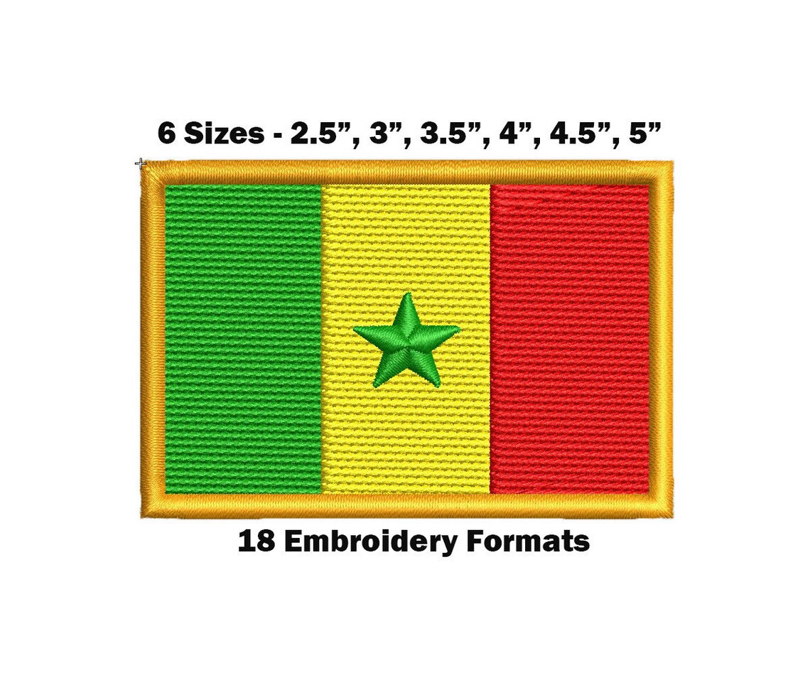 Senegal National Flag Embroidery Design Download - Etsy