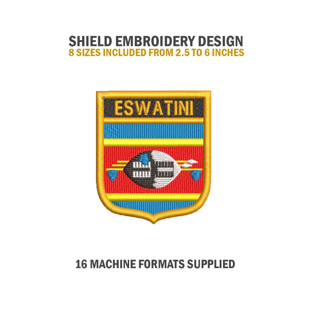 Eswatini (swaziland) Shield Embroidery Design Download - Etsy