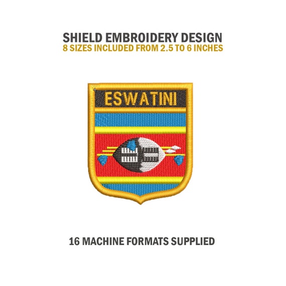 Eswatini swaziland Shield Embroidery Design Download - Etsy