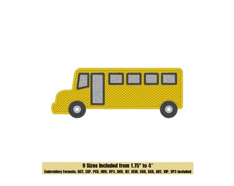 School Bus Embroidery Design 3.8" - Etsy