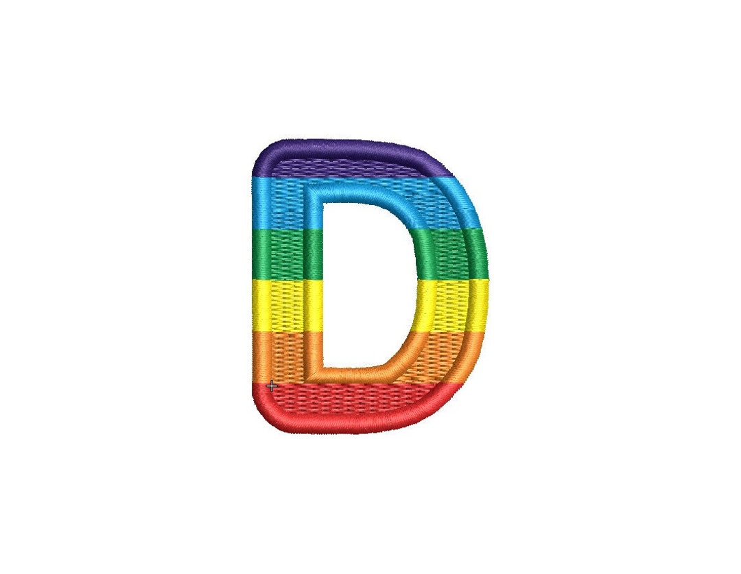 Rainbow Letter D Embroidery Design in Multiple Formats - Etsy