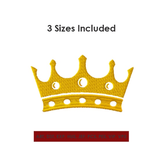 Royal Crown Embroidery Design in 3 Sizes Instant Download - Etsy