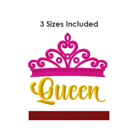 Queen Embroidery Design in 3 Sizes Instant Download - Etsy
