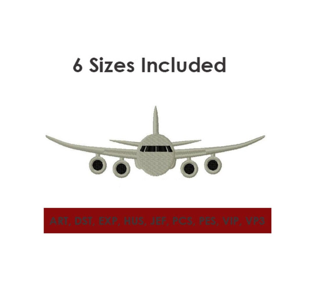 Airplane Embroidery Design in 6 Sizes - Instant Download - Etsy