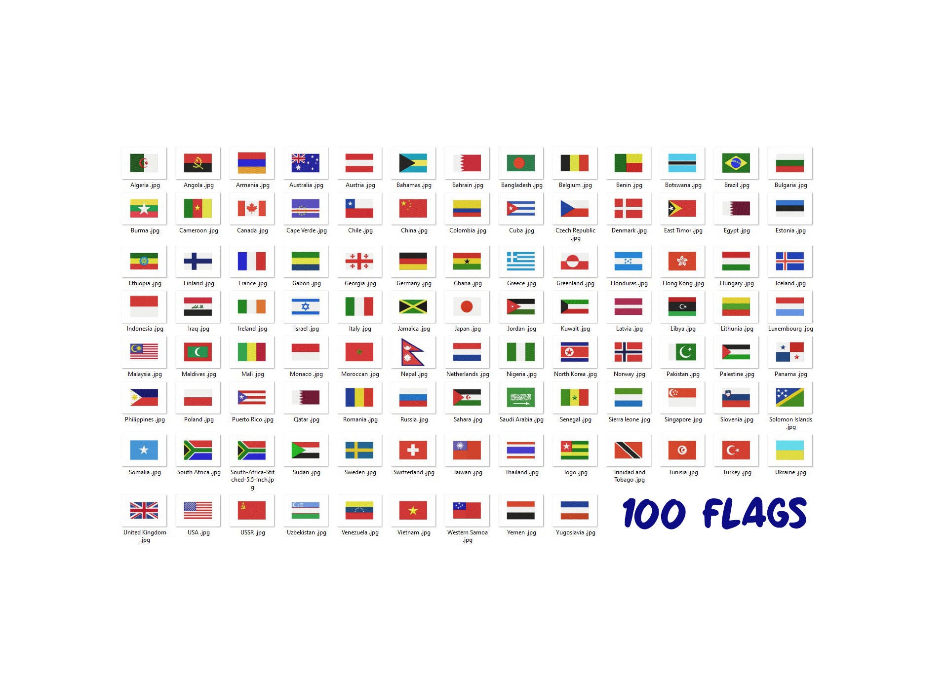 Borderless Flag Set in 4 Sizes 100 Machine Embroidery - Etsy