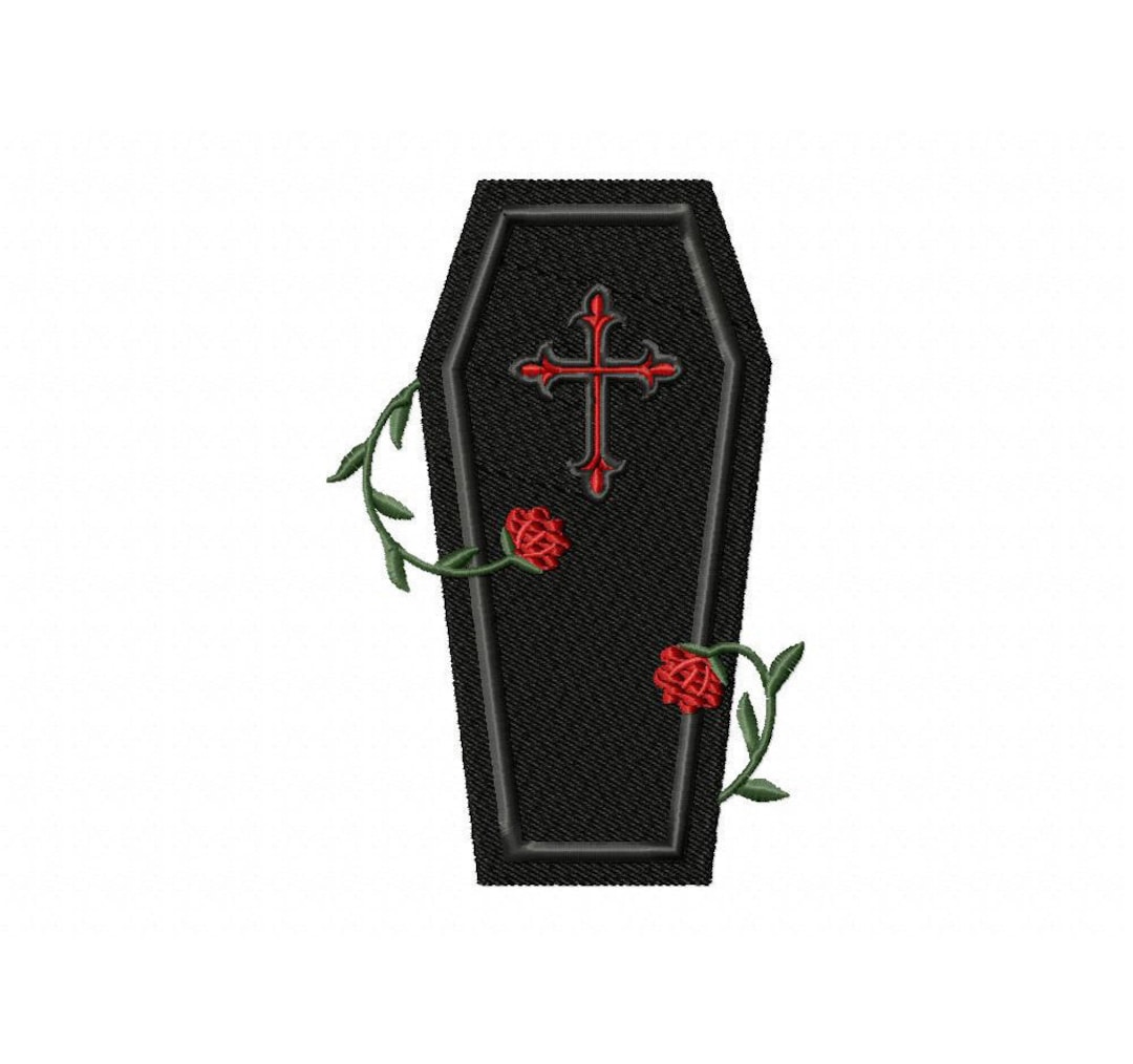 Flowers and Coffin Embroidery Design - Etsy