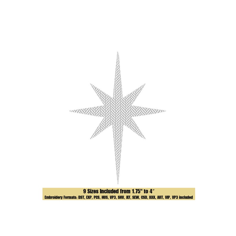 North Star Embroidery Design - Etsy