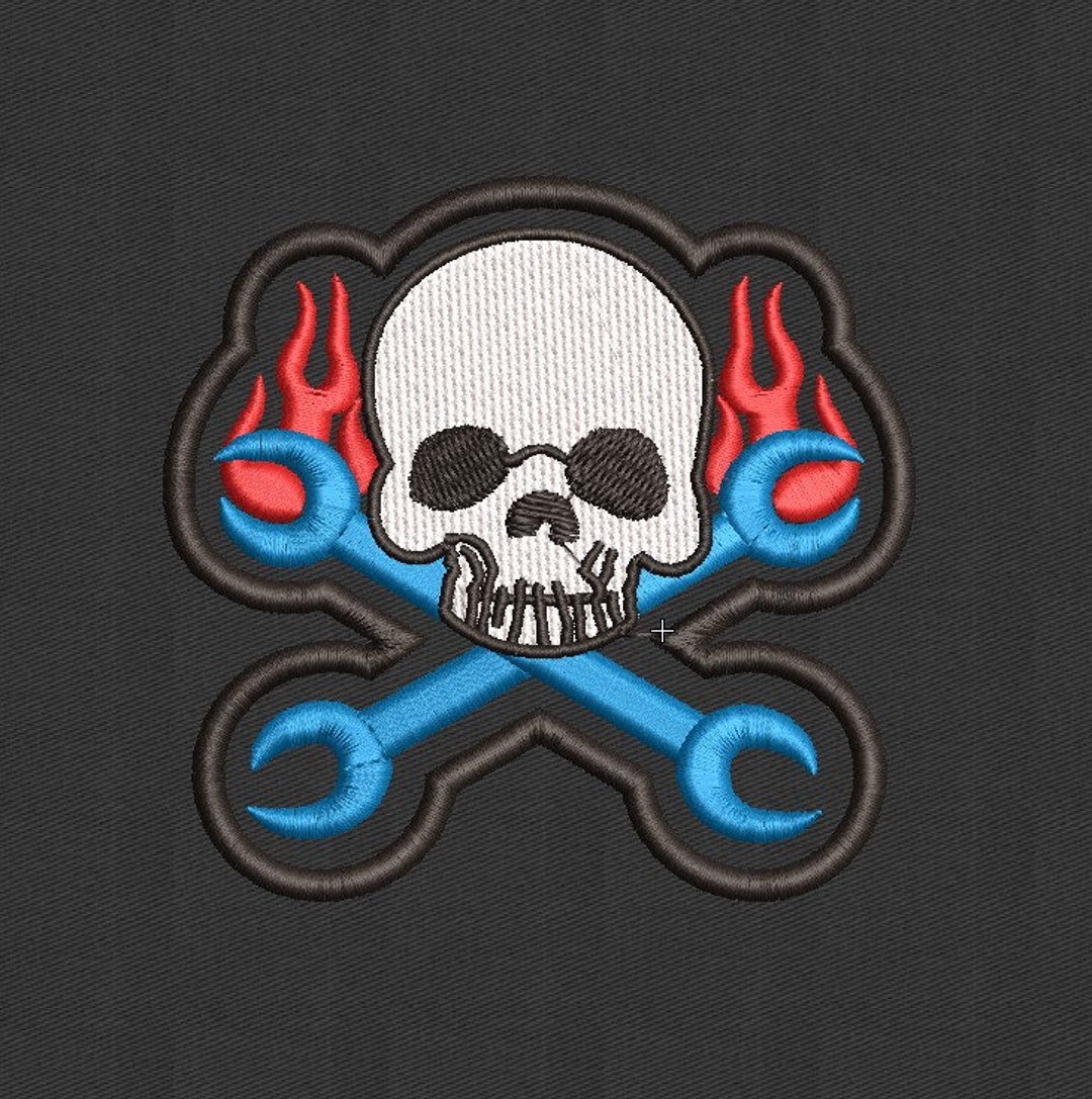 Mechanical Skull Machine Embroidery Design - Instant Download - Etsy