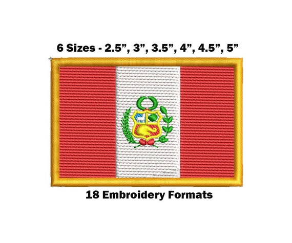 Peru National Flag Embroidery Design Download - Etsy