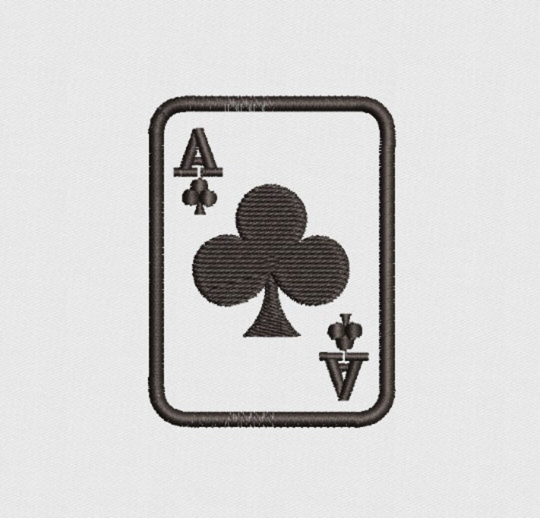 Ace of Clubs - Machine Embroidery Design in Multiple Formats - Instant ...