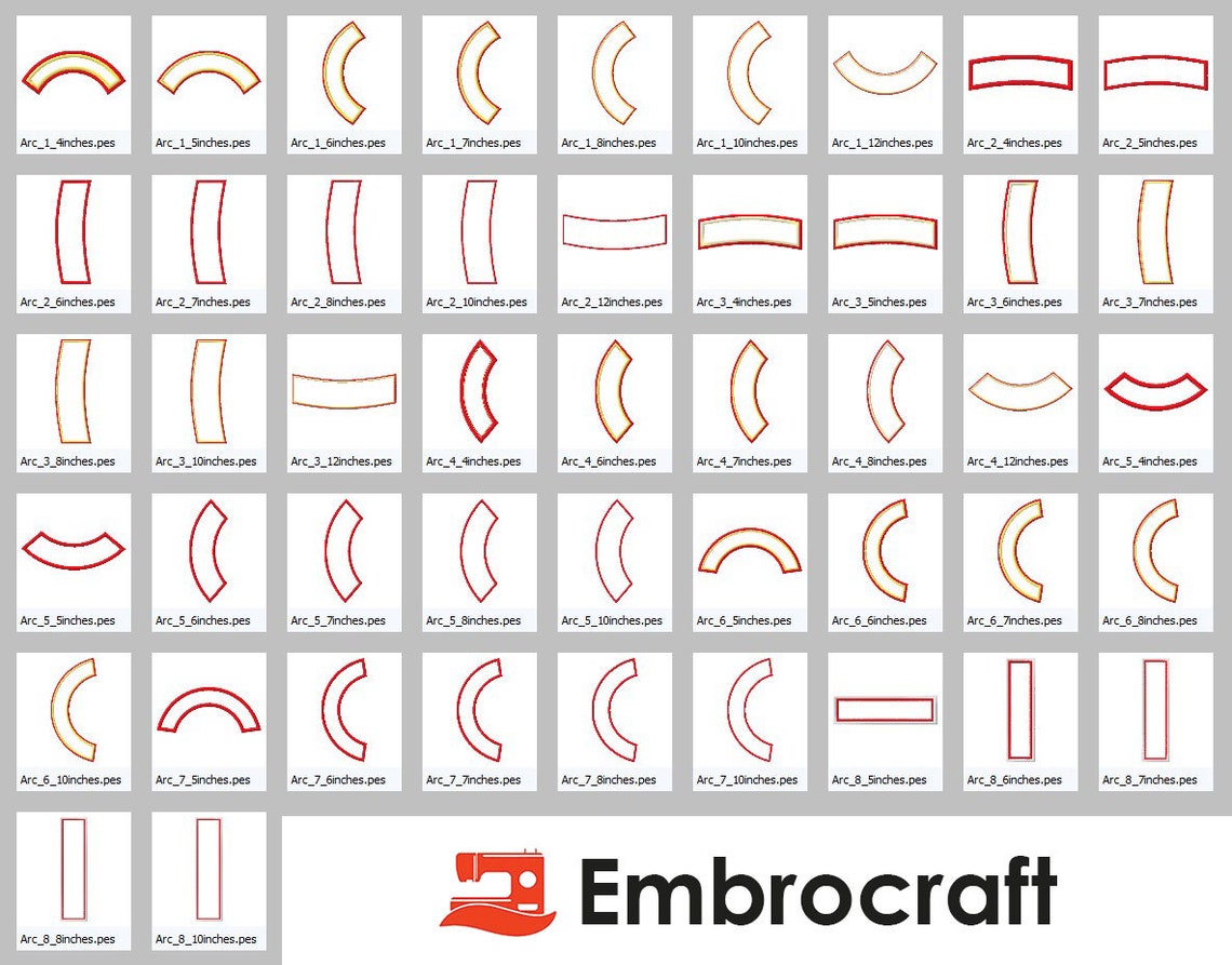 Rocker Shapes Applique Border Frame 8 Design Set in 7 Sizes - Etsy