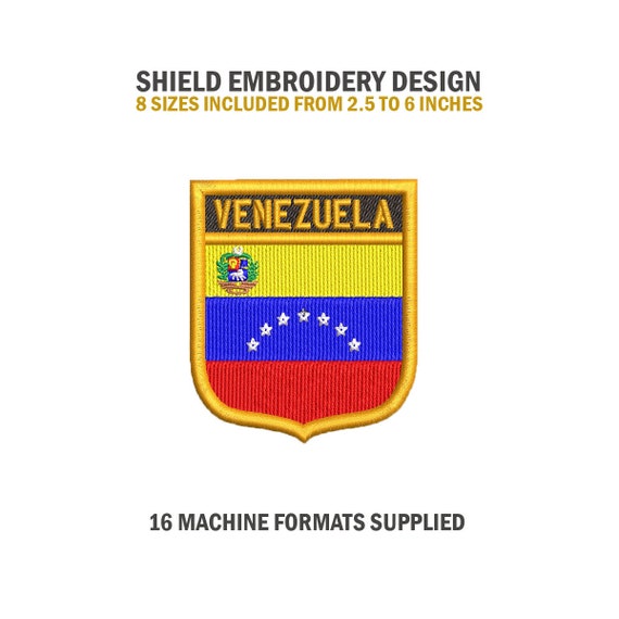 Venezuela with Crest Shield Embroidery Design Download - Etsy