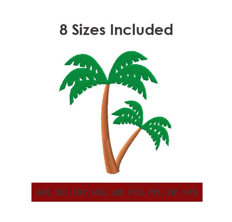 Palm Tree Embroidery Design in 8 Sizes Instant Download - Etsy