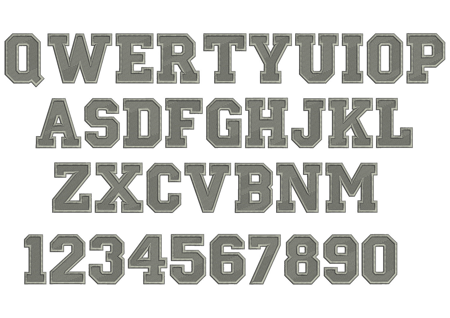 Varsity Font Embroidery Design in Multiple Formats Instant - Etsy