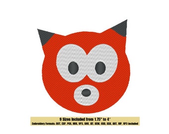 Fox Face Machine Applique Embroidery Design, Fox Face Applique, Fox ...