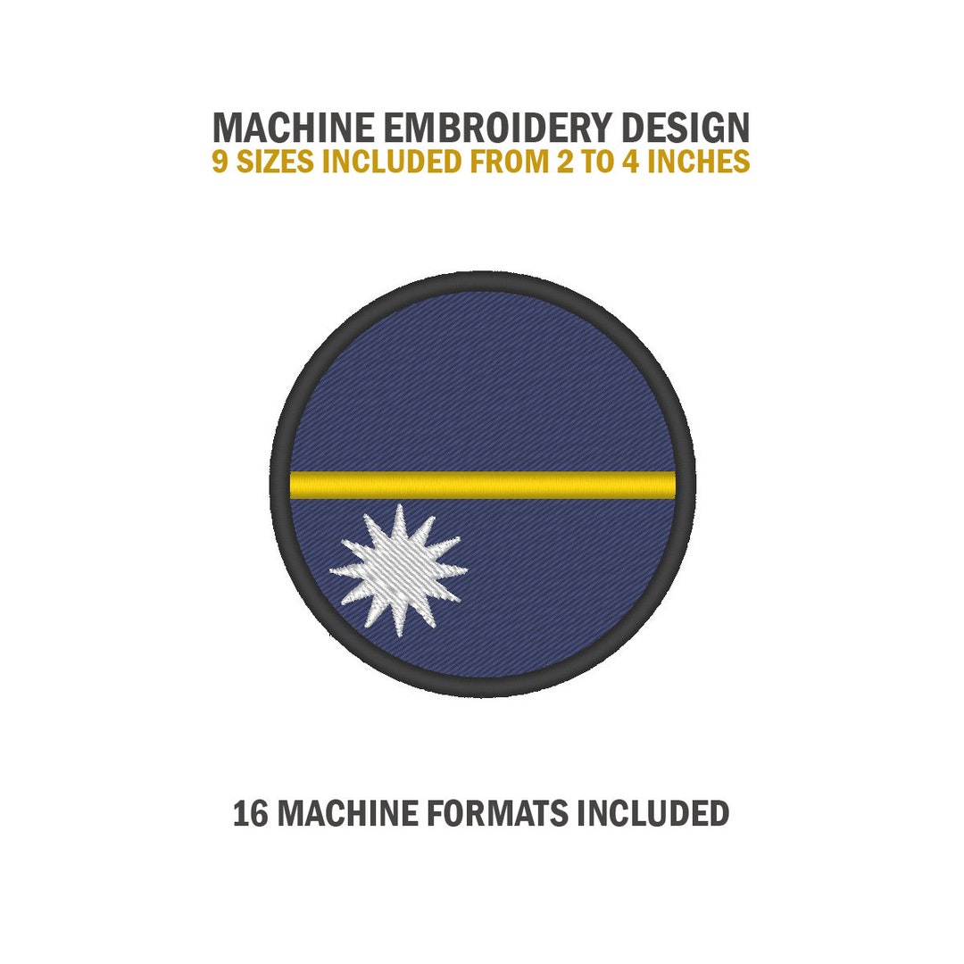 Nauru Round Flag Embroidery Design - Etsy