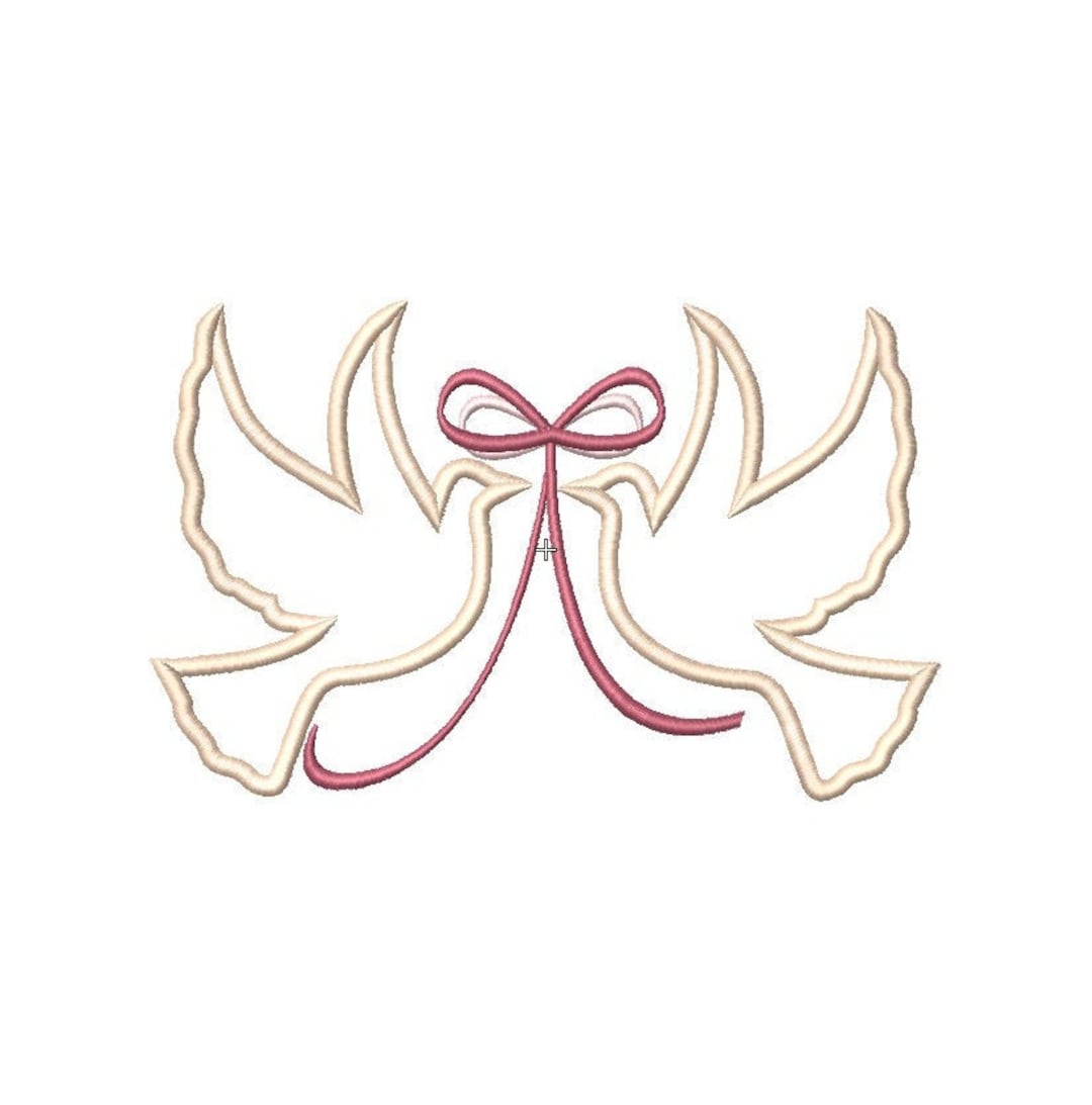 Pair of Doves Machine Embroidery Design in Multiple Formats - Etsy