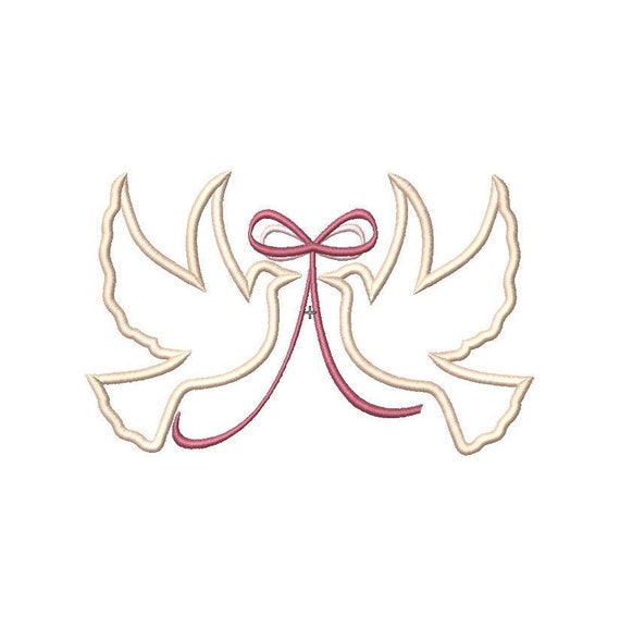 Pair of Doves Machine Embroidery Design in Multiple Formats | Etsy