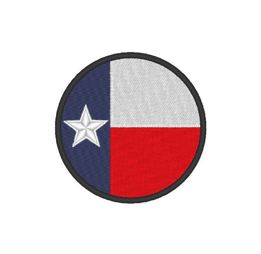 Texas Circular Flag - Embroidery Design Download - Etsy