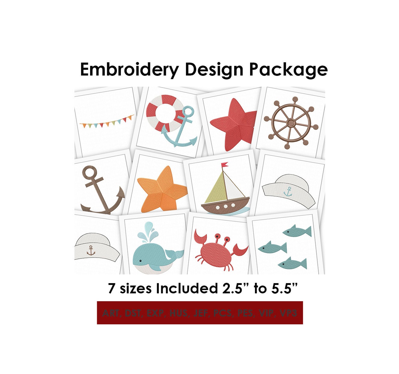 Sea Embroidery Design Pack 12 Machine Embroidery Designs in - Etsy UK