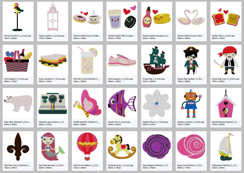 Tajima Design Pack - 238 Embroidery Designs in DST Format. - Etsy