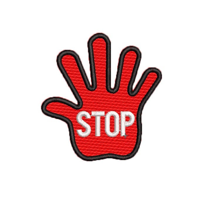 Stop Hand - Machine Embroidery Design in Multiple Formats - Instant ...