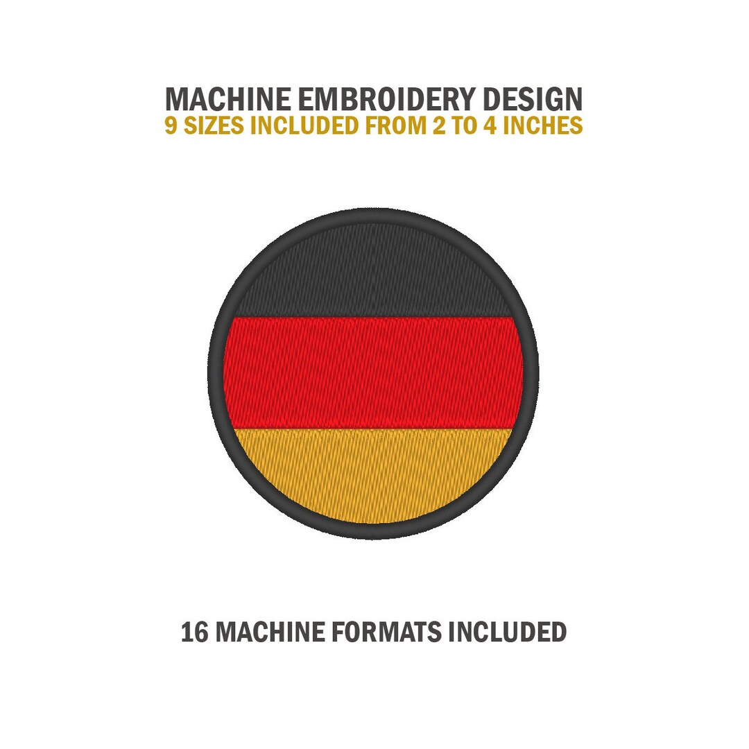 Germany Round Flag Embroidery Design - Etsy