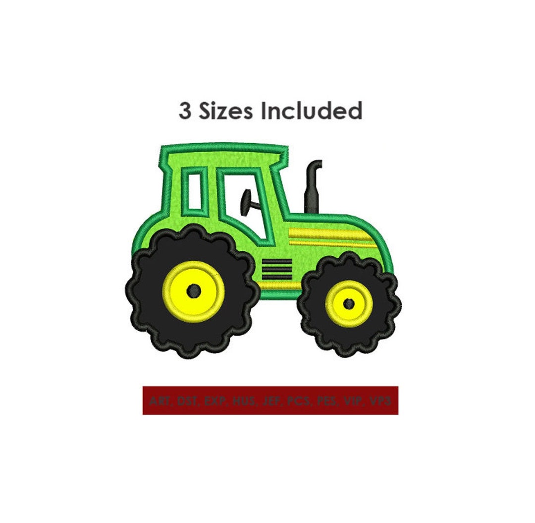 Tractor (applique) Embroidery Design - Multiple Sizes and Formats ...