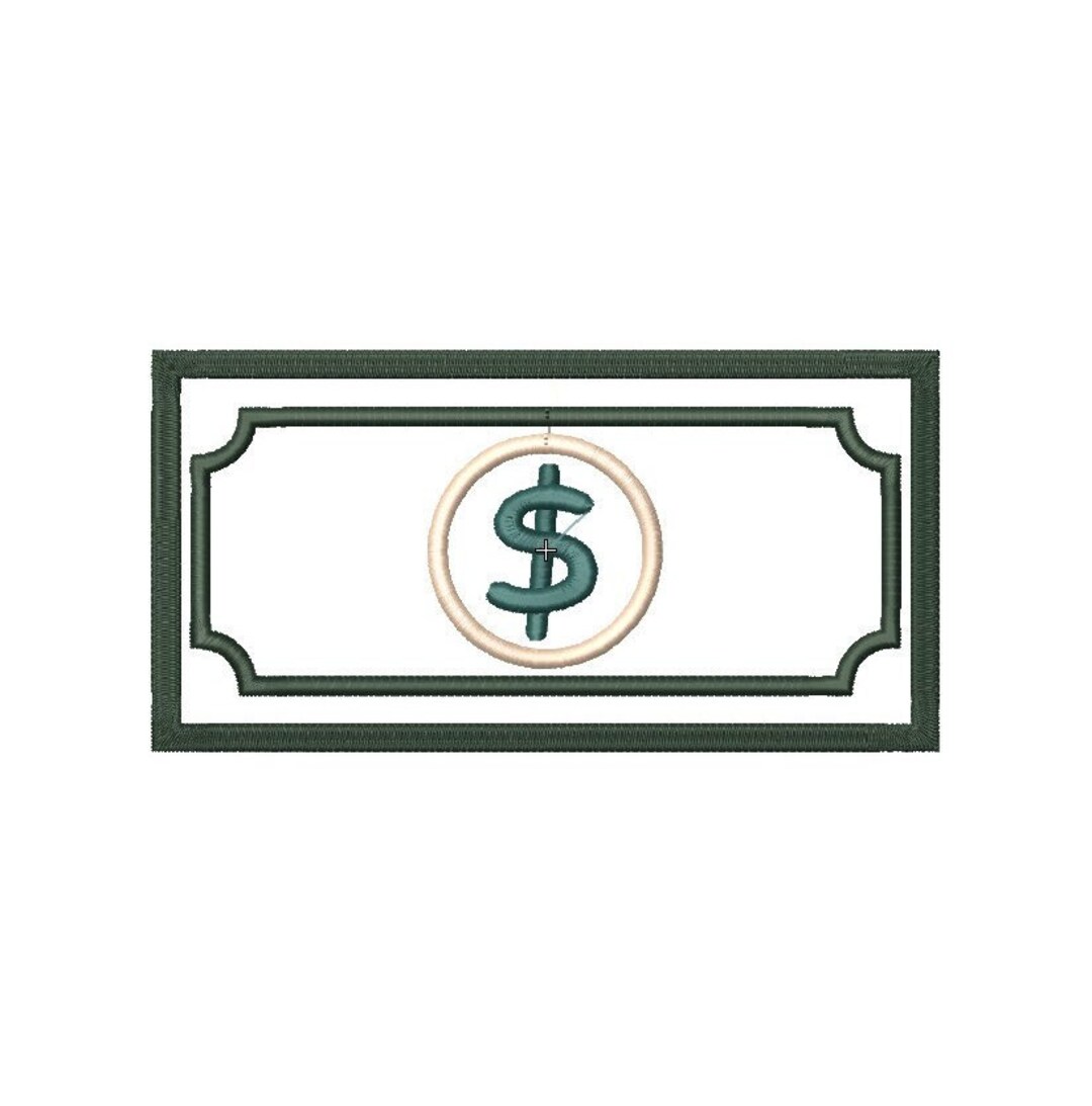 Dollar Bill Banknote - Machine Embroidery Design in Multiple Formats ...