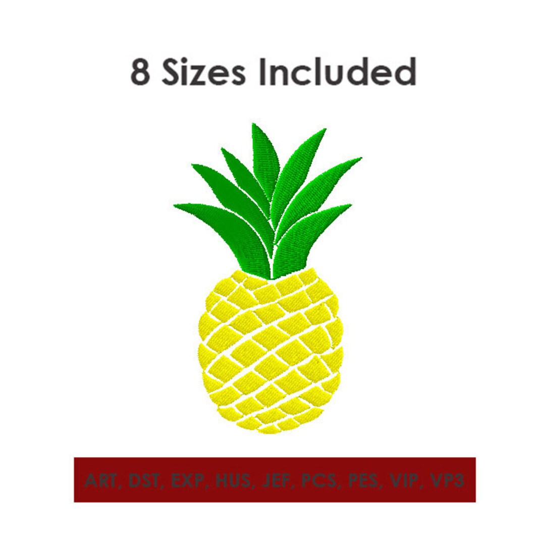 Pineapple Embroidery Design in 8 Sizes - Instant Download - Etsy