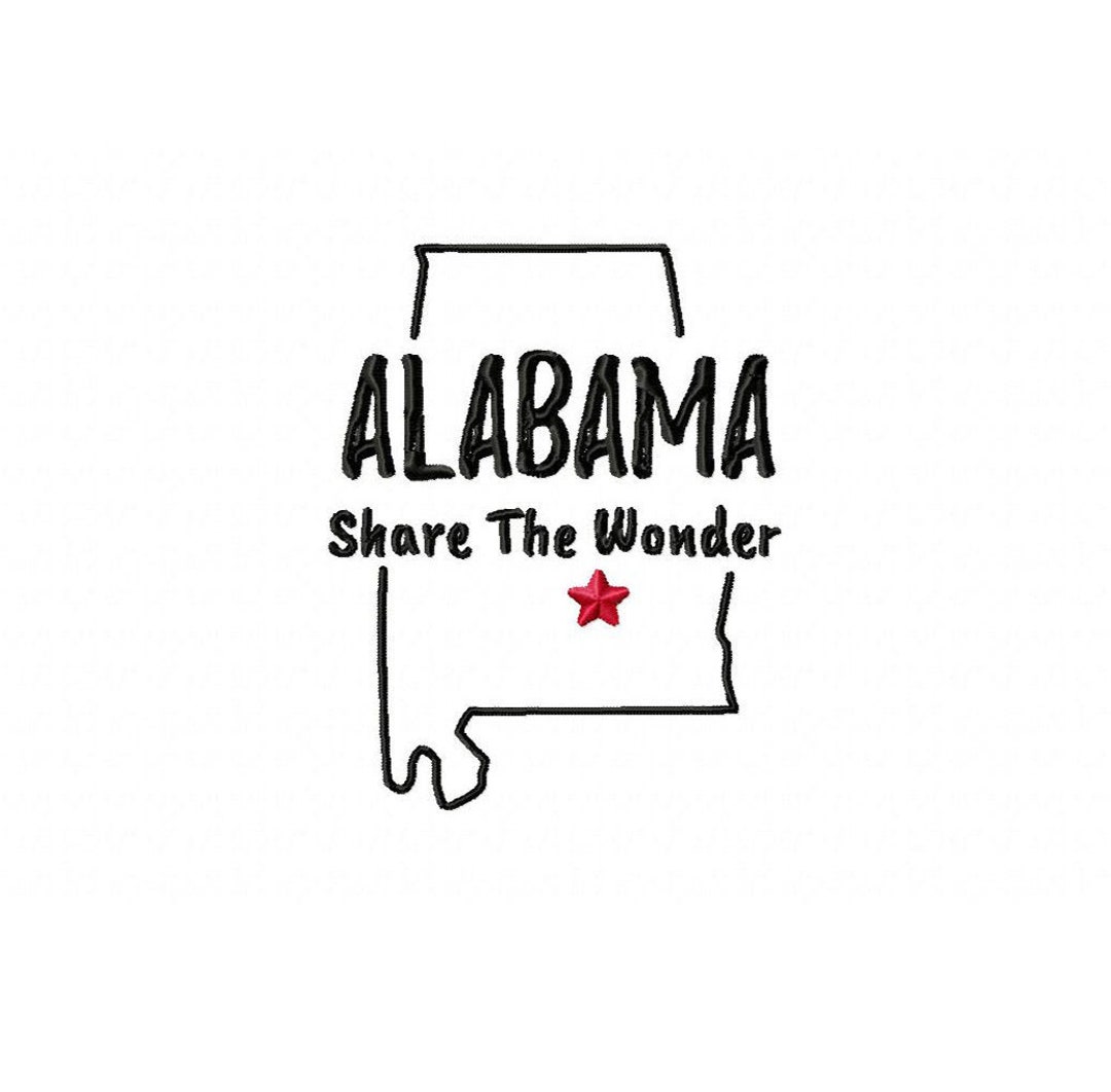 Alabama Machine Embroidery Design in Multiple Formats - Instant ...