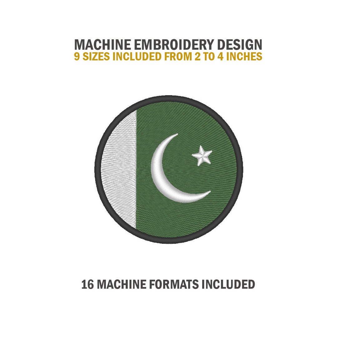 Pakistan Round Flag Embroidery Design - Etsy