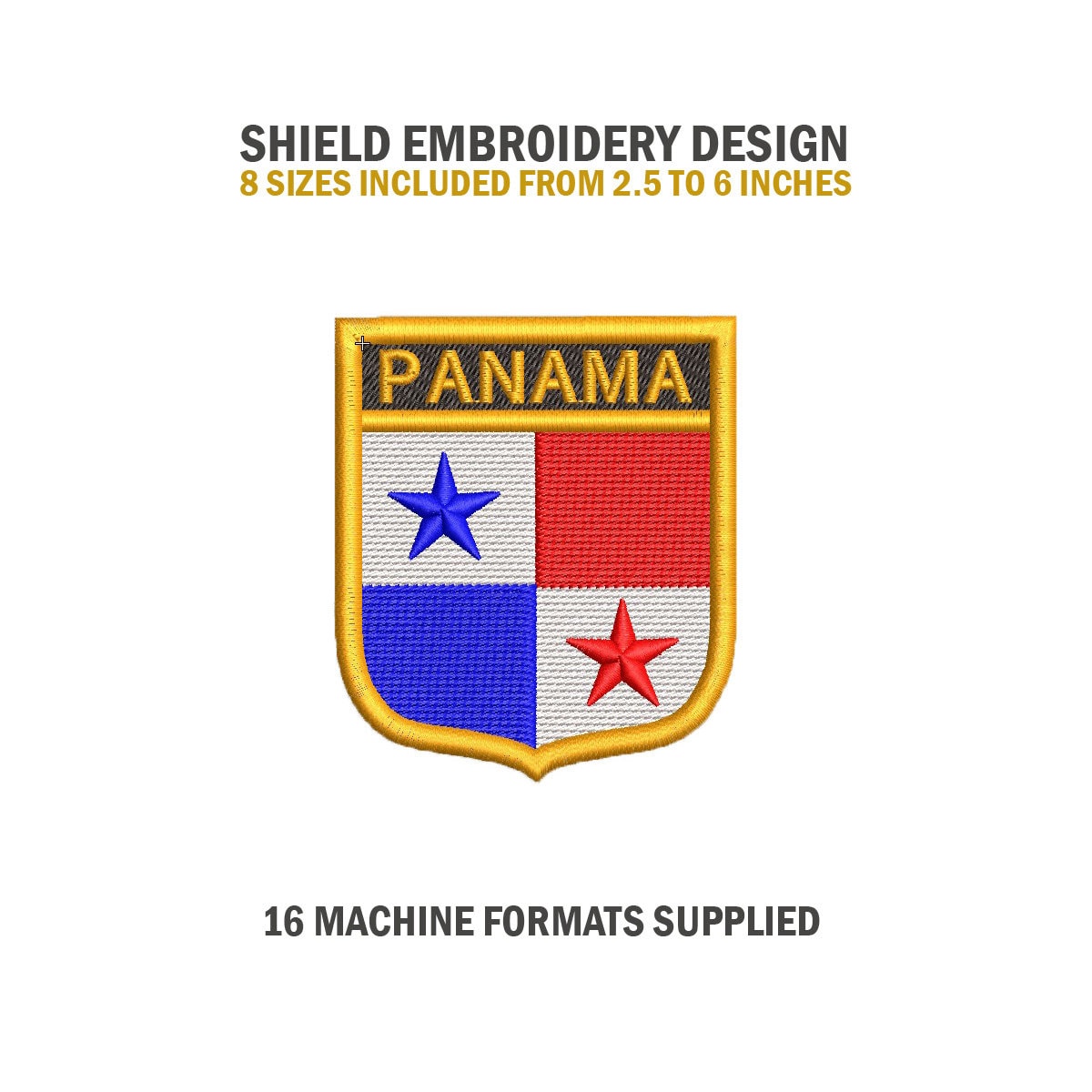 Panama Shield Embroidery Design Download - Etsy Canada