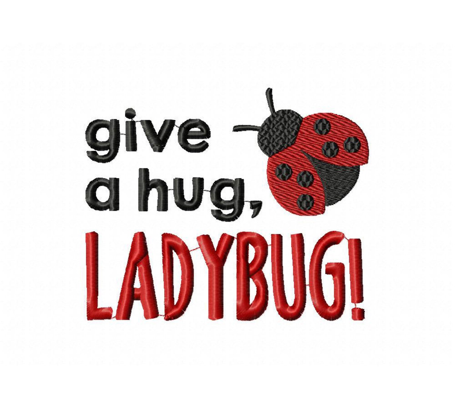 Give a hug Ladybug Embroidery Design in art csd dst exp | Etsy