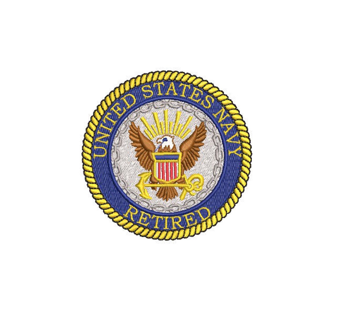 US Navy Retired Embroidery Design - Etsy