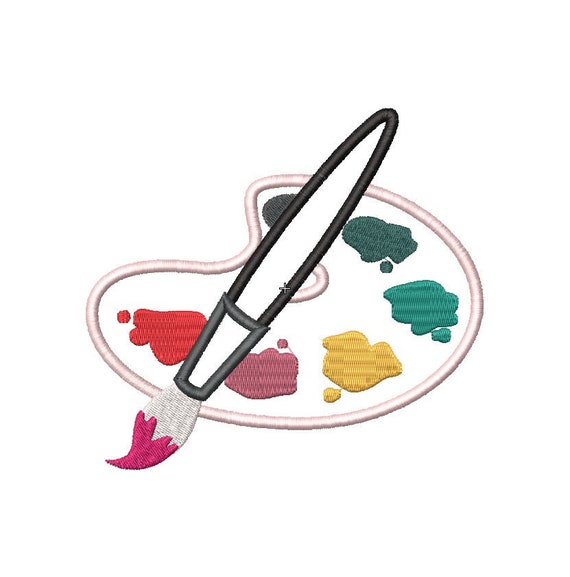 Artists Palette Machine Embroidery Design in Multiple | Etsy